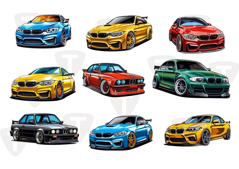 27 BMW Car Stickers, Digital Download, PNG With Transparency - Etsy