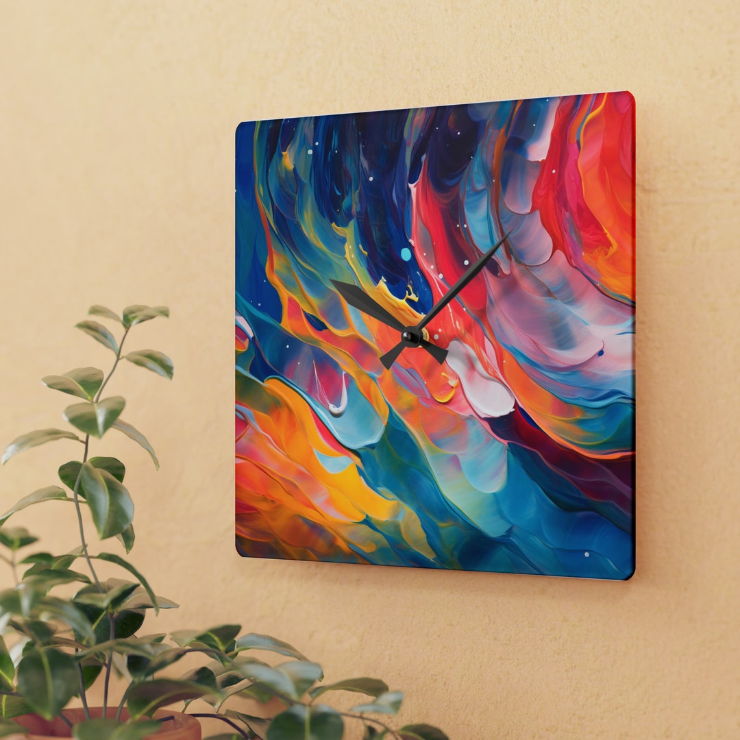 Radiant Spectrum Acrylic Wall Clock - Etsy