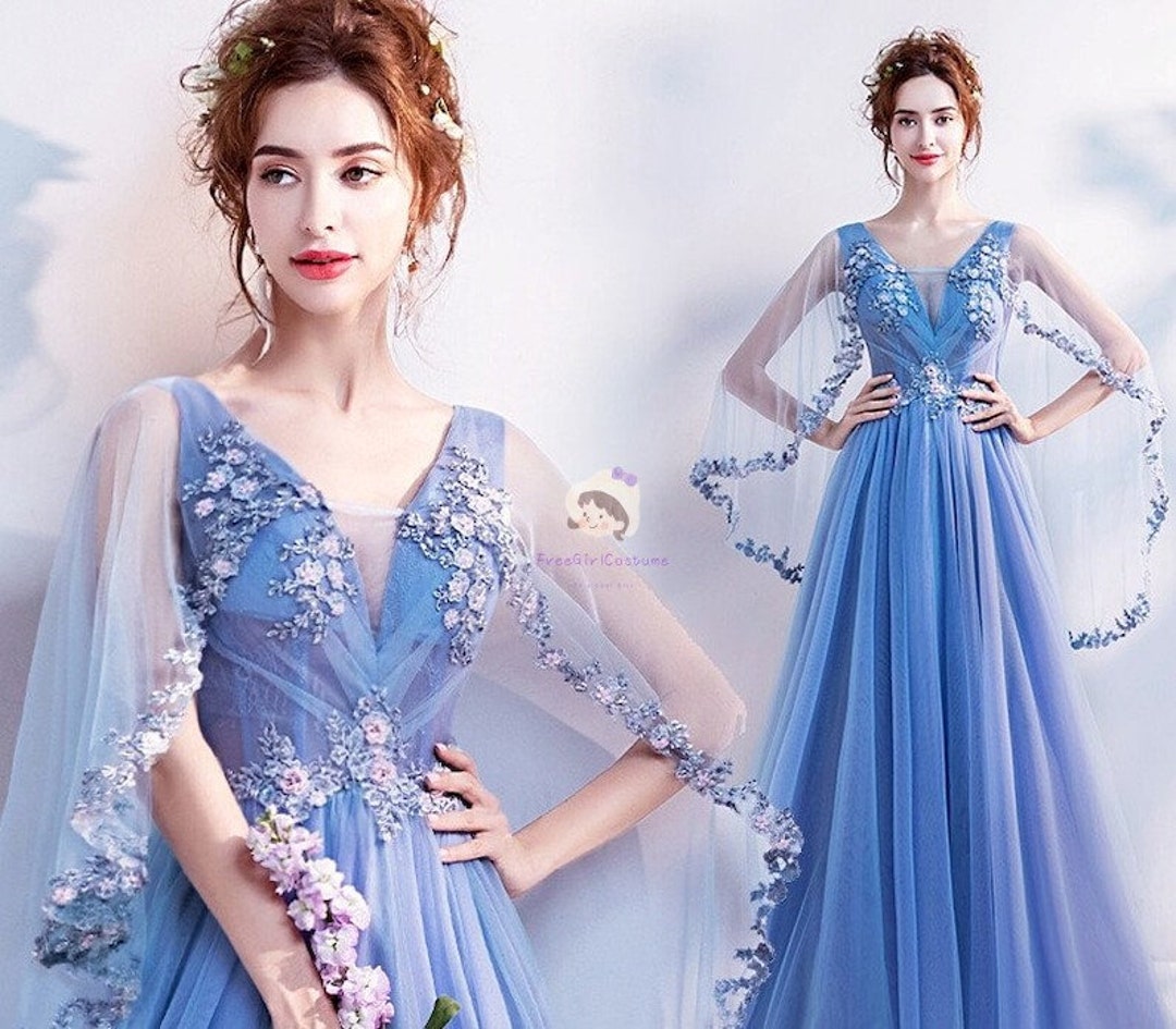 Blue Ice Queen Prom Dress Women Wedding Royal Princess Look - Etsy