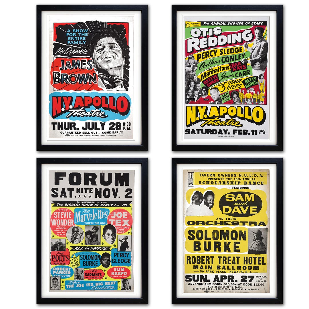 Music Posters Collection of 4 Vintage Reproduction Promotional Music ...