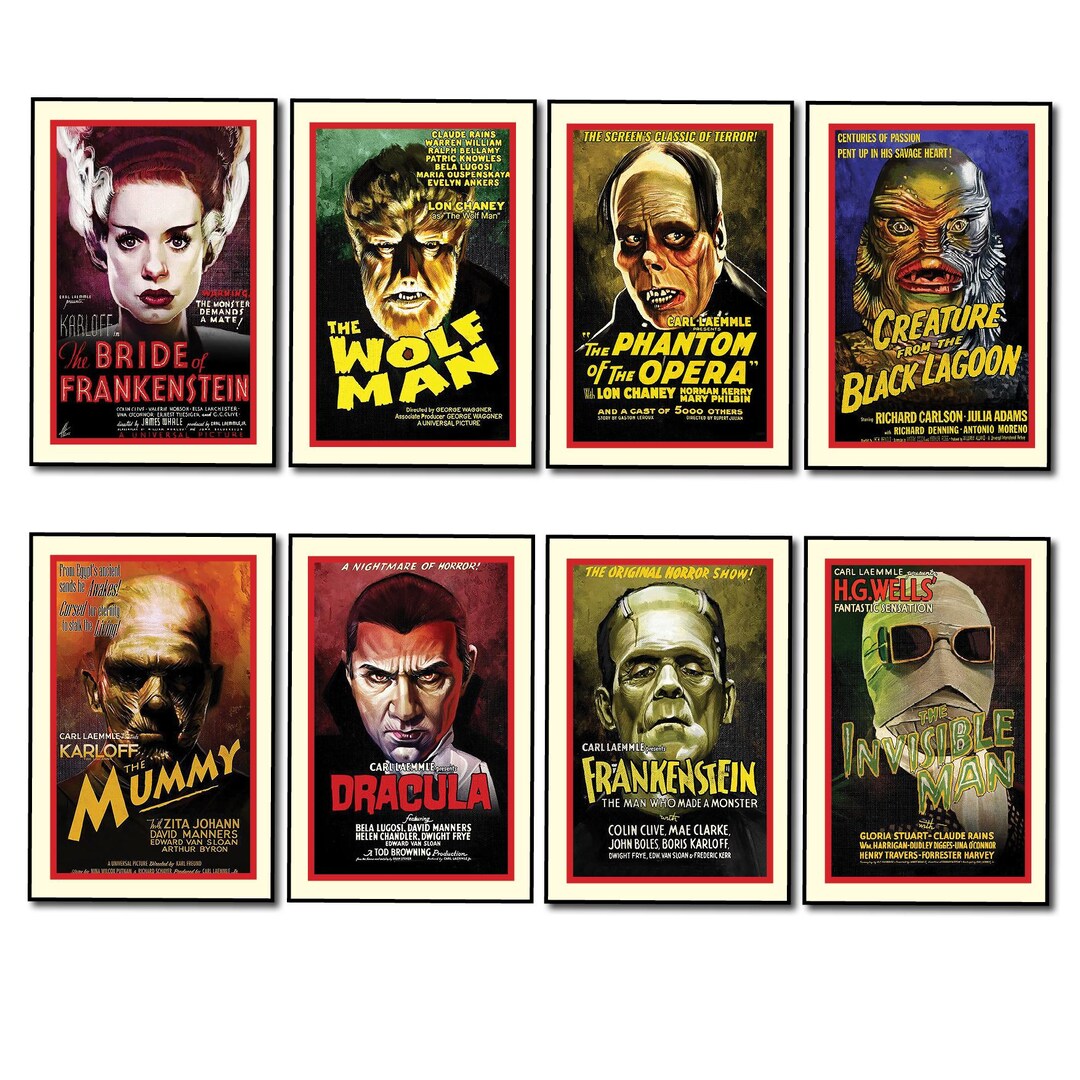 Vintage Hammer Horror Movie Poster Fridge Magnets - Set of 8 - Etsy