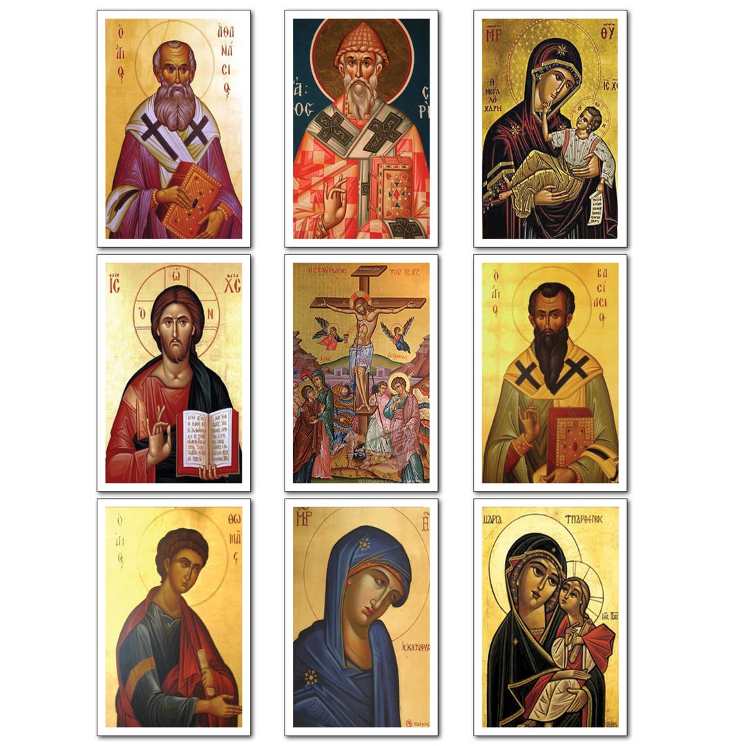 Religious Art Fridge Magnets: Christ & Saints Fresco, Set of 9 - Etsy