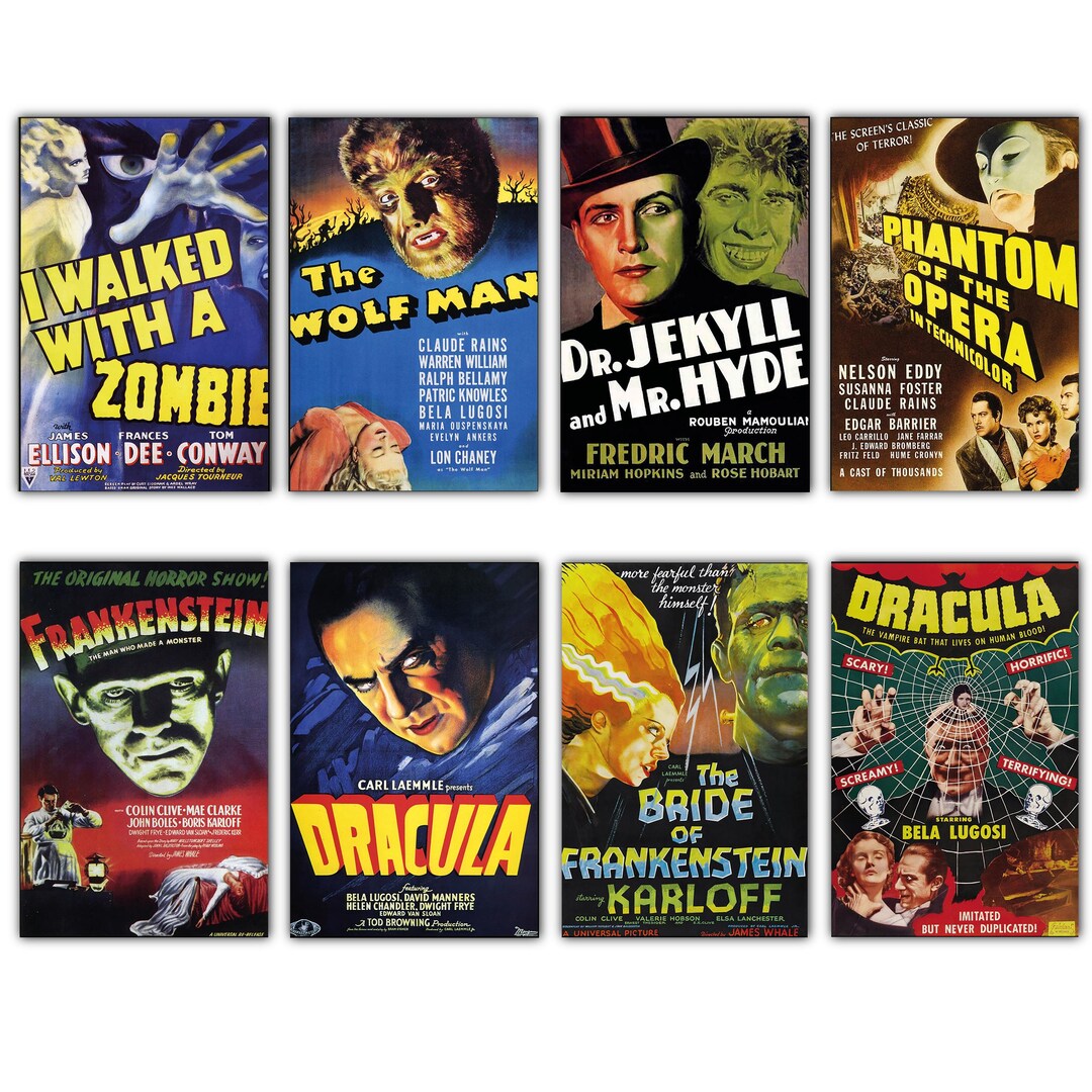 Vintage Horror Movie Poster Fridge Magnets - Set of 8 - Etsy
