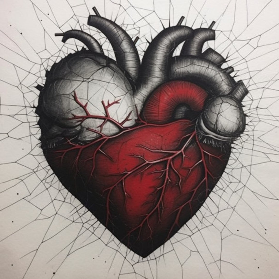 Heart, Heart Art, Wall Art, Digital Art Print, Art Print, Canvas, Home ...