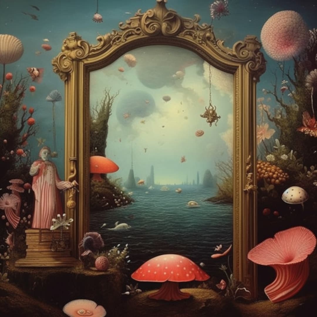 Surreal Still Life Mirror, Wall Art, Digital Art Print, Art Print, Home ...