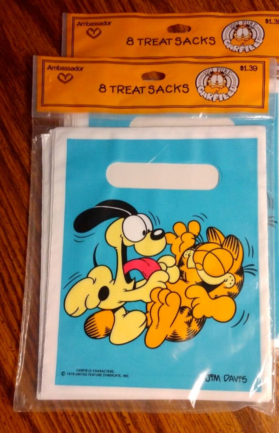 Vintage Garfield and Odie Birthday Party Treat Sacks / Bags NEW Sealed ...