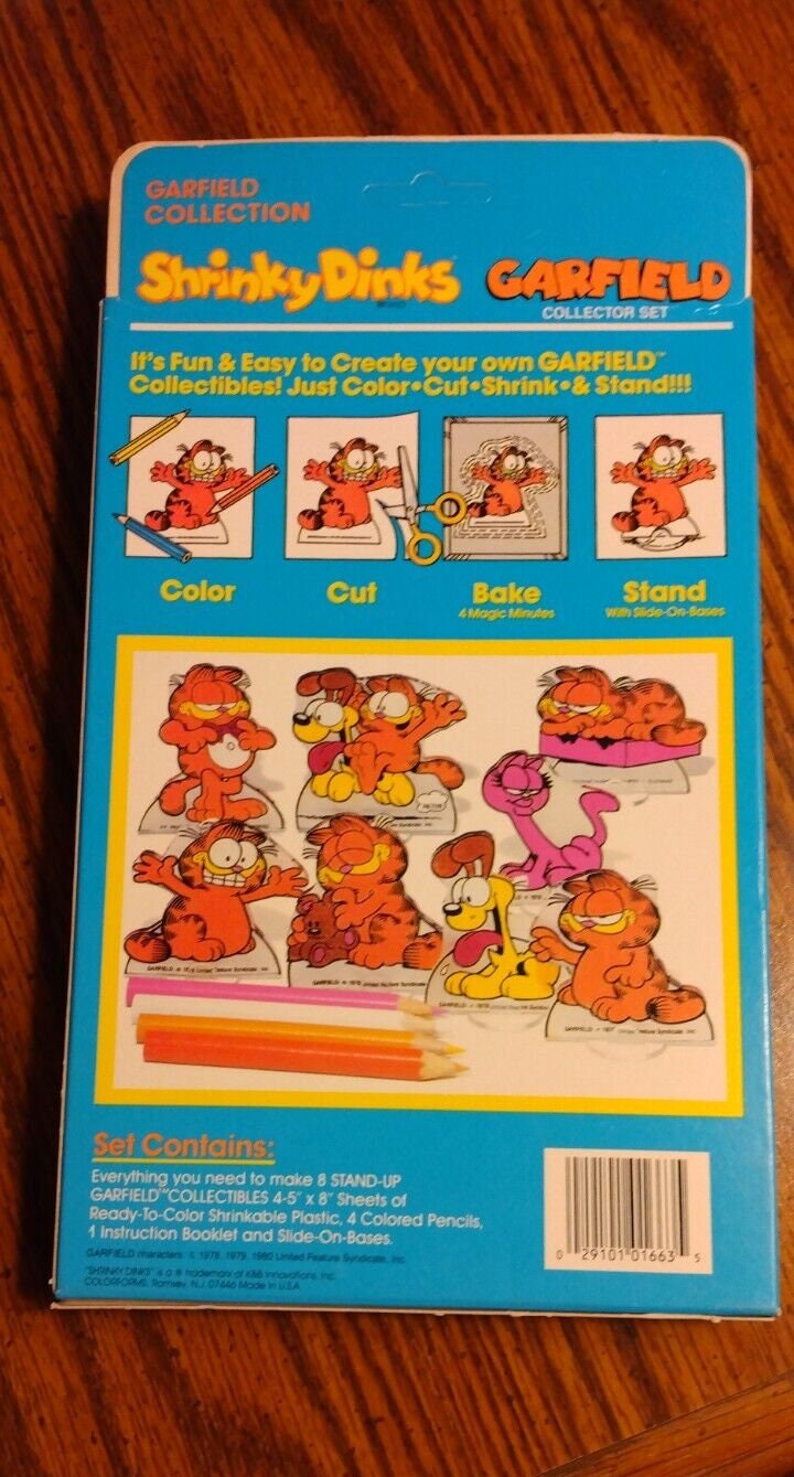 Vintage Colorforms Garfield Shrinky Dinks Collector Set 80's NEW Sealed ...