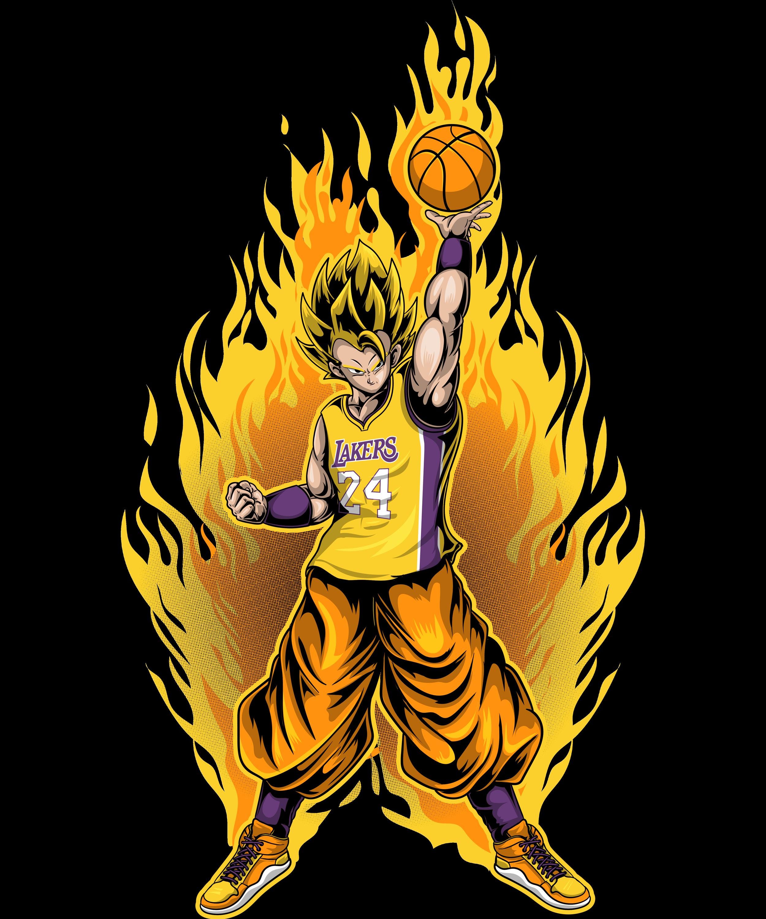 Dragon Ball Z Goku Manga Digital Design Basketball Mamba - Etsy