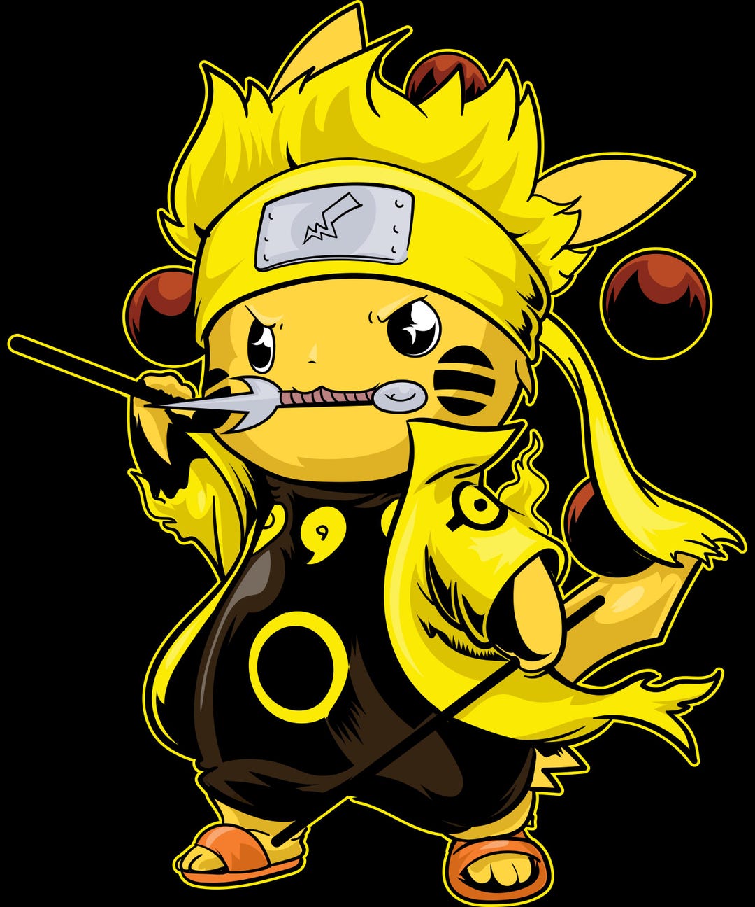 Pokemon Naruto Pikachu Sage T-shirt Design - Etsy