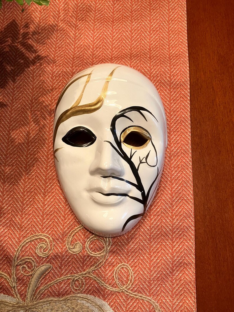 Vintage Ceramic Hand Painted Mardi Gras Mask Wall Hanging - Etsy
