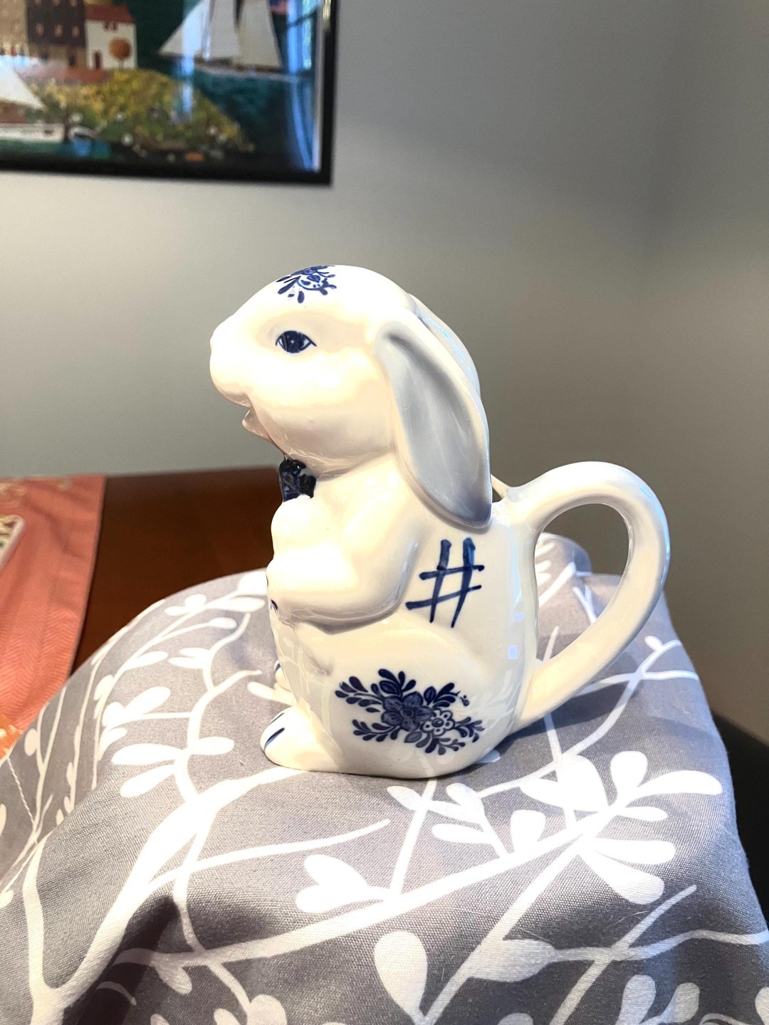 Vintage Blue and White Bunny Rabbit Creamer Pitcher J.S.N.Y. 1990s - Etsy