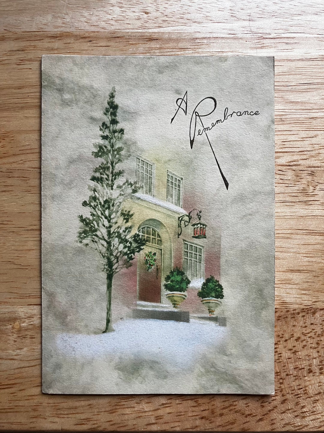 1890s Christmas Greeting Card: Antique "a Remembrance" Photograph - Etsy