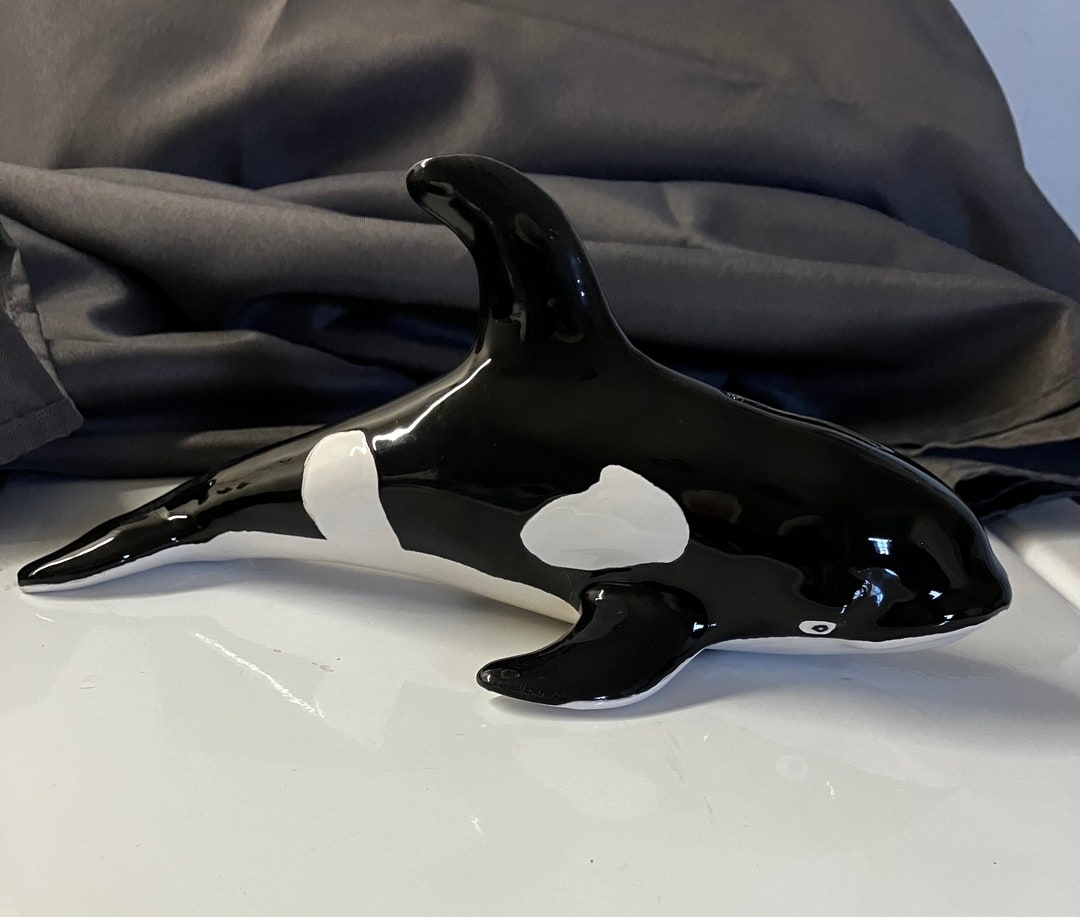 Vintage Norcrest Porcelain Orca Whale Piggy Bank 8 Long - Etsy
