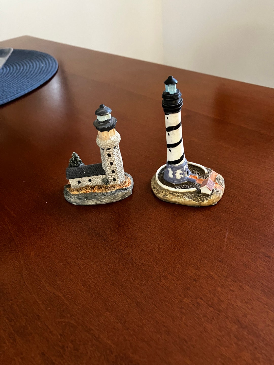 Vintage Miniature Lighthouse Figurines: Cape Hatteras & Old Point Loma ...