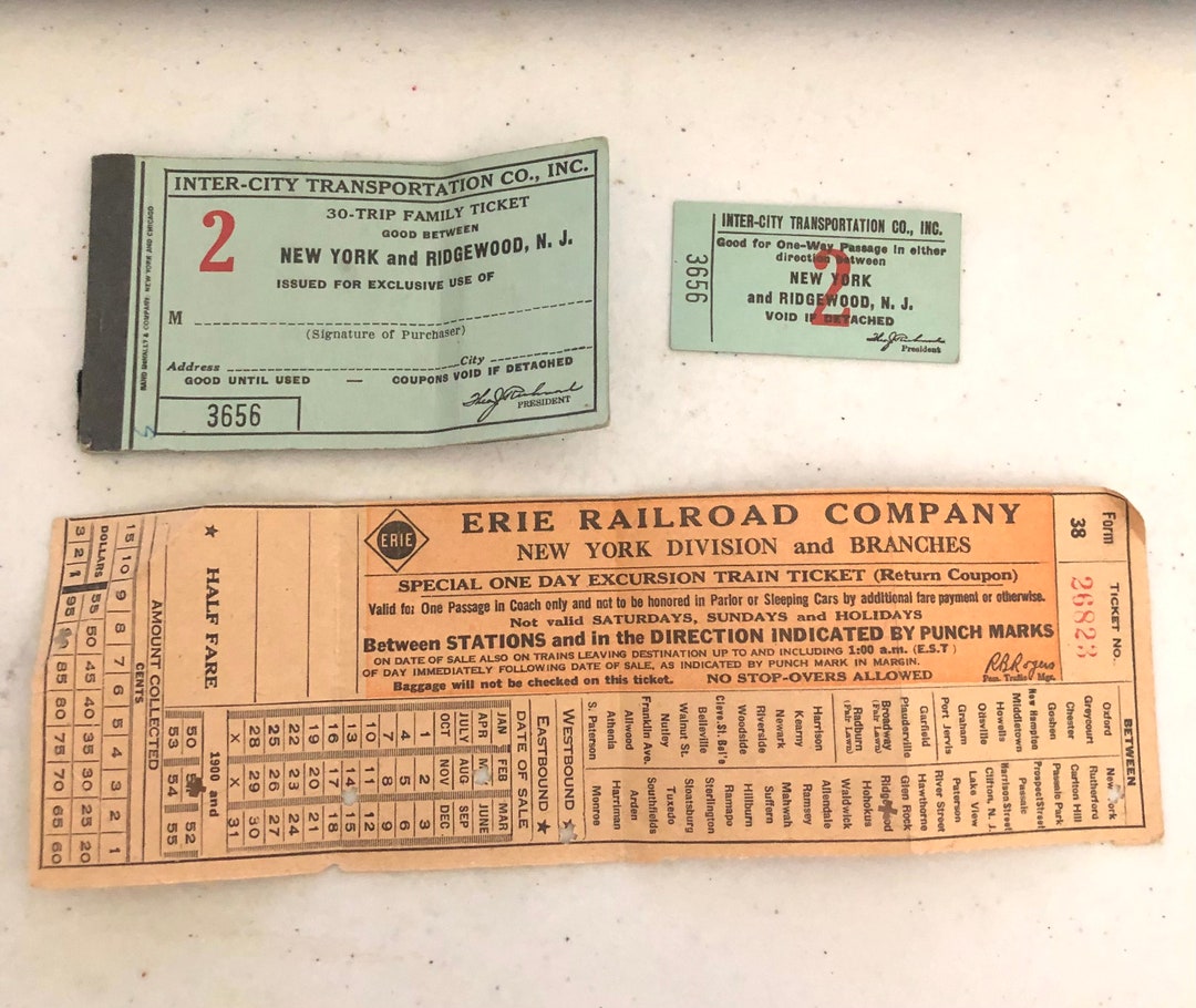 Vintage Old Travel Tickets Erie Railroad Co. NY Division - Etsy