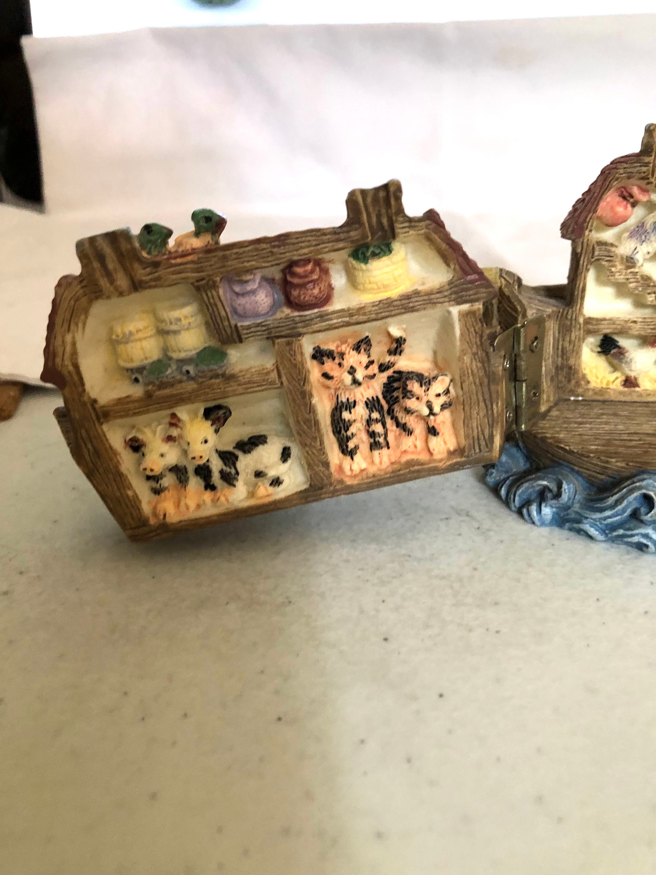 Noah's Ark Hinged Door Opens to Paired Animals Inside Ark - Etsy