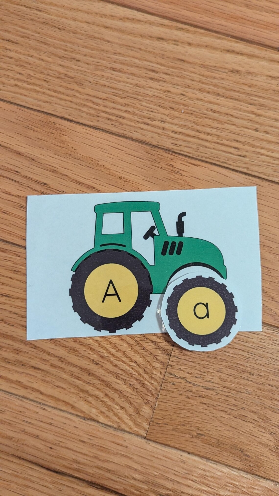 Green Tractor Alphabet Matching Game - Etsy