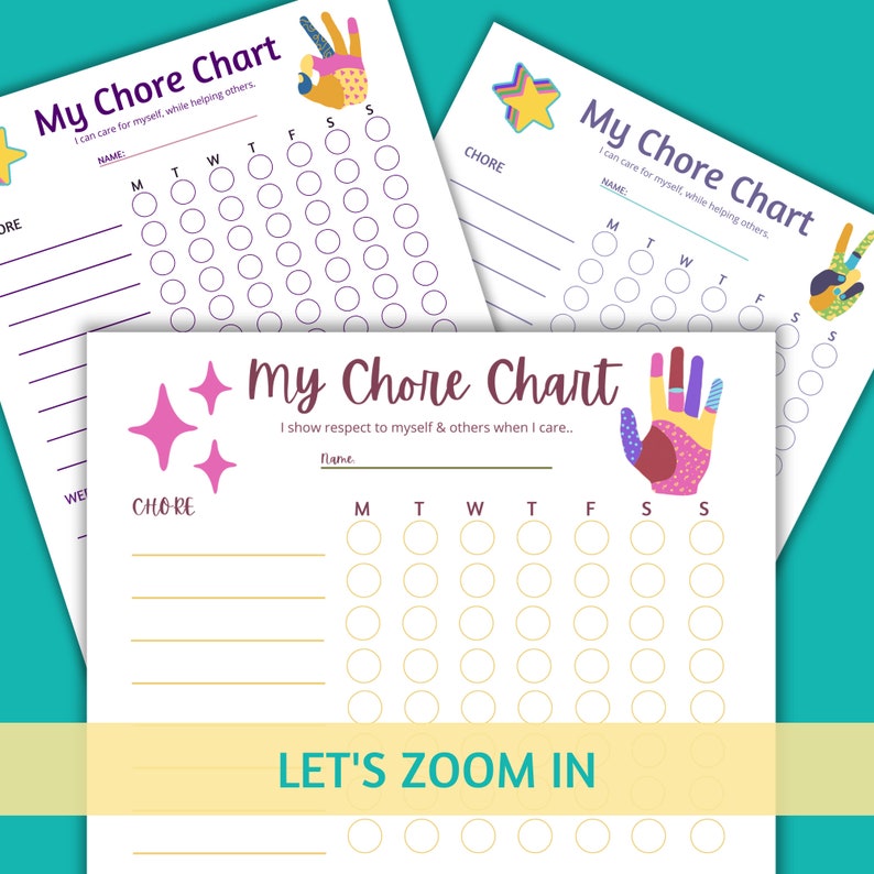 My Chore Chart for Multiple Ages Young Child Chore Chart, Teen Chores ...