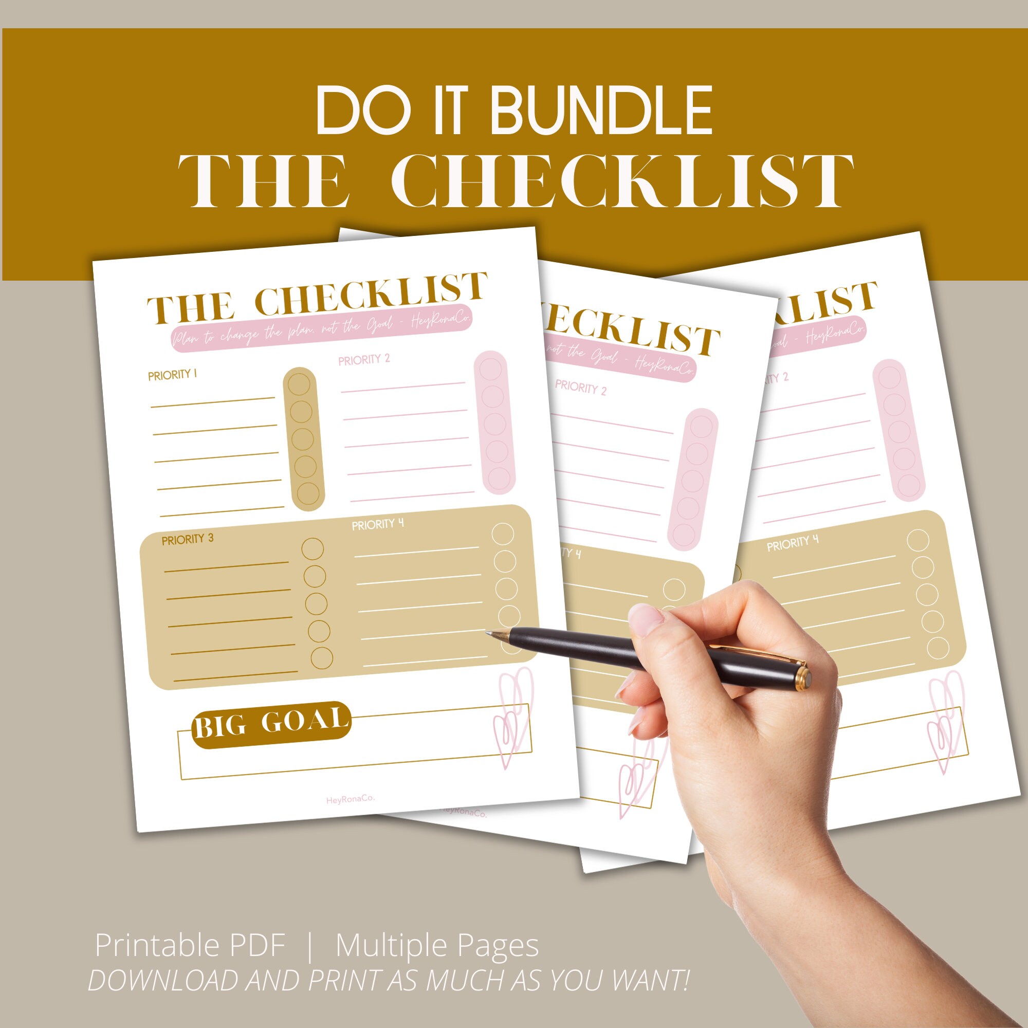 Do It Bundle the Checklist Weekly Meal Plan My Chore Chart - Etsy
