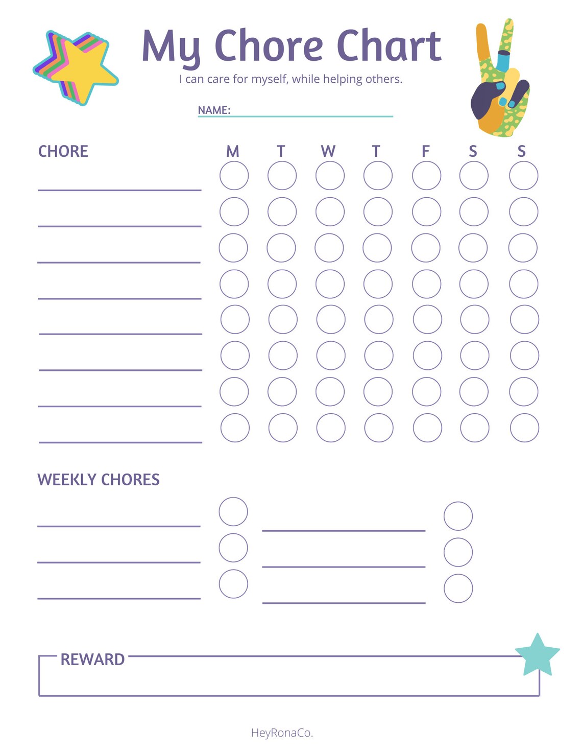 My Chore Chart for Multiple Ages Young Child Chore Chart Teen - Etsy
