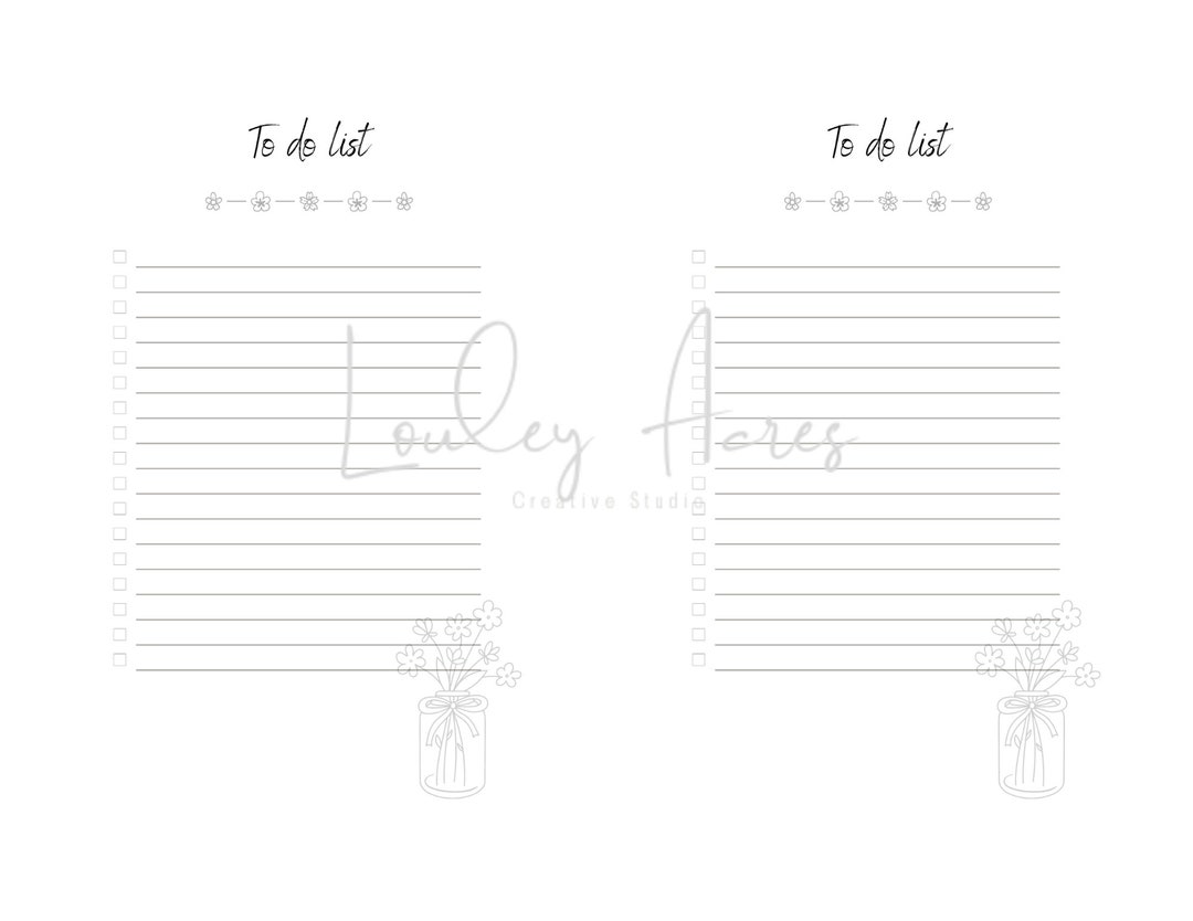 Simple to Do List Black and White Printable PDF Download - Etsy