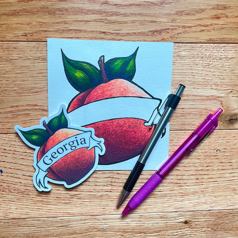 Georgia Peach Sticker - Etsy