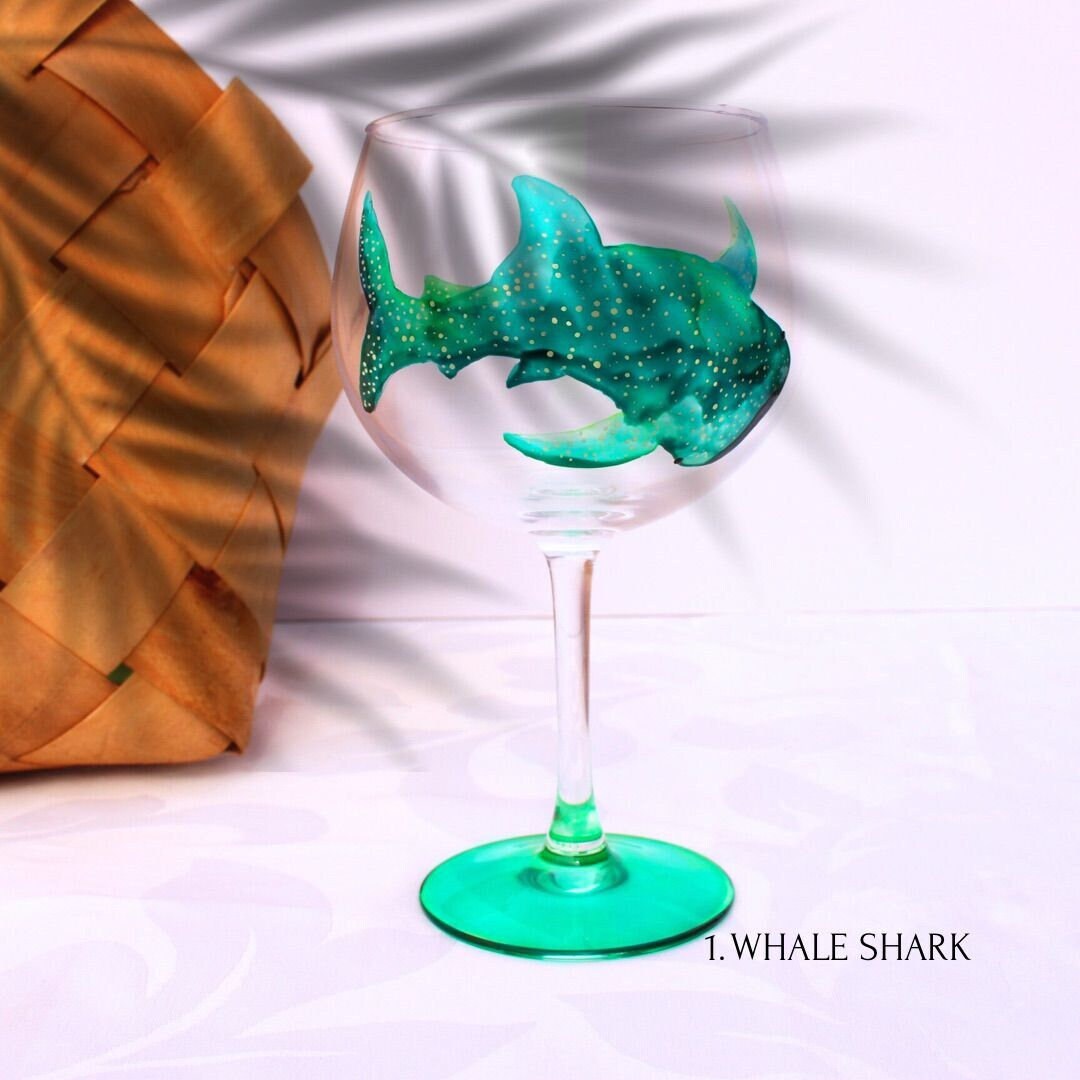 Hand-painted Gin Glasses With Sea Animals - A Unique and Personalized ...