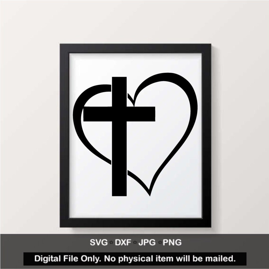 Heart Cross Svg - Etsy