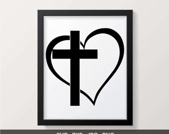 Heart With a Cross Svg Heart and Cross Svg Heart Cross Svg - Etsy