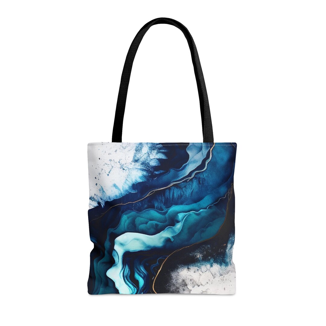 Modern Abstract Tote Bag, Bright Modern Bag, Artsy Contour Tote ...