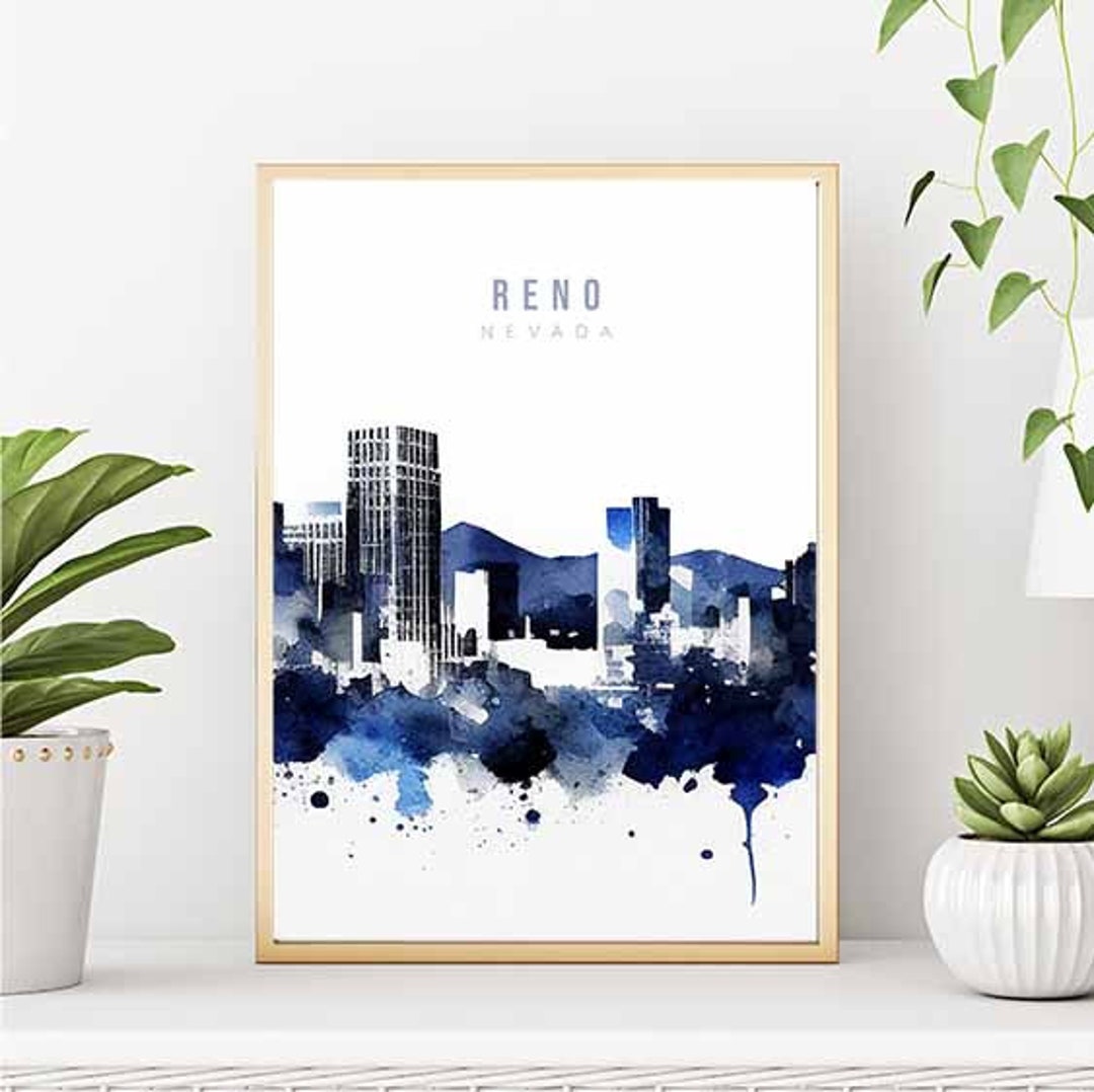 Watercolor Reno Digital Art, Farmhouse Wall Art,digital Art Download ...