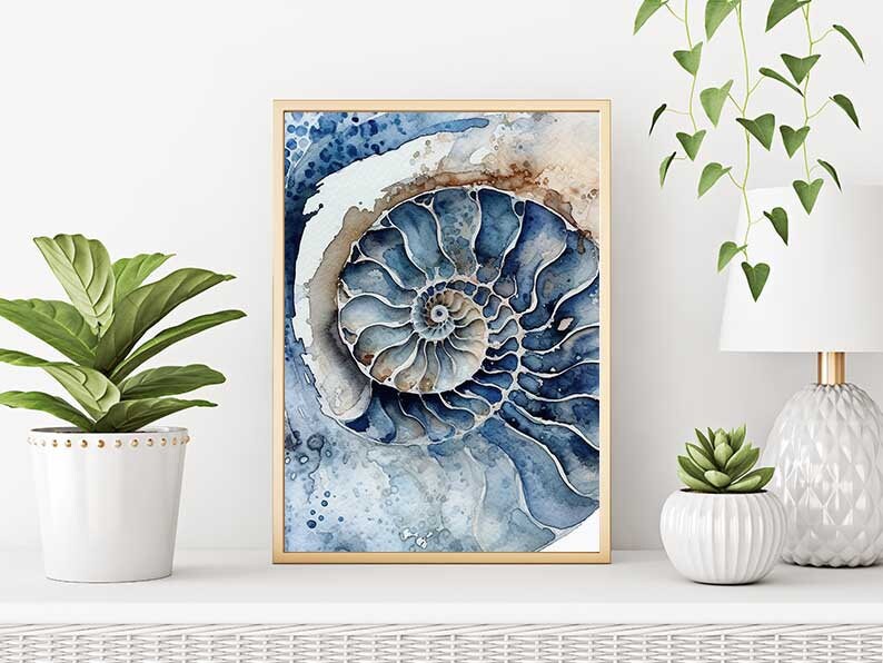 Ammonite Art, Set of 3 Farmhouse Wall Art, Digital Art Download, Nature ...