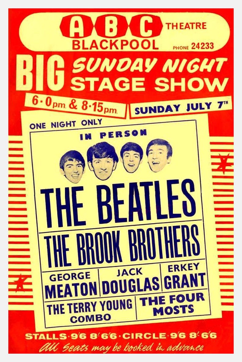 The Beatles - ABC Blackpool - Etsy