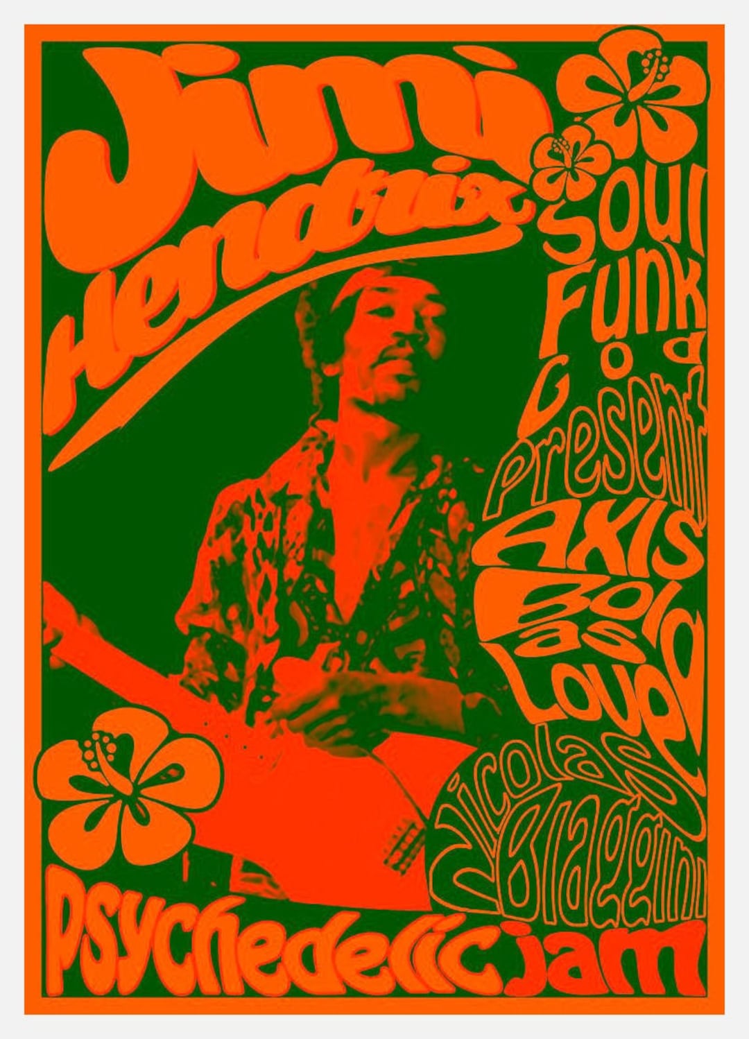 Jimi Hendrix Psychedelic Jam - Etsy