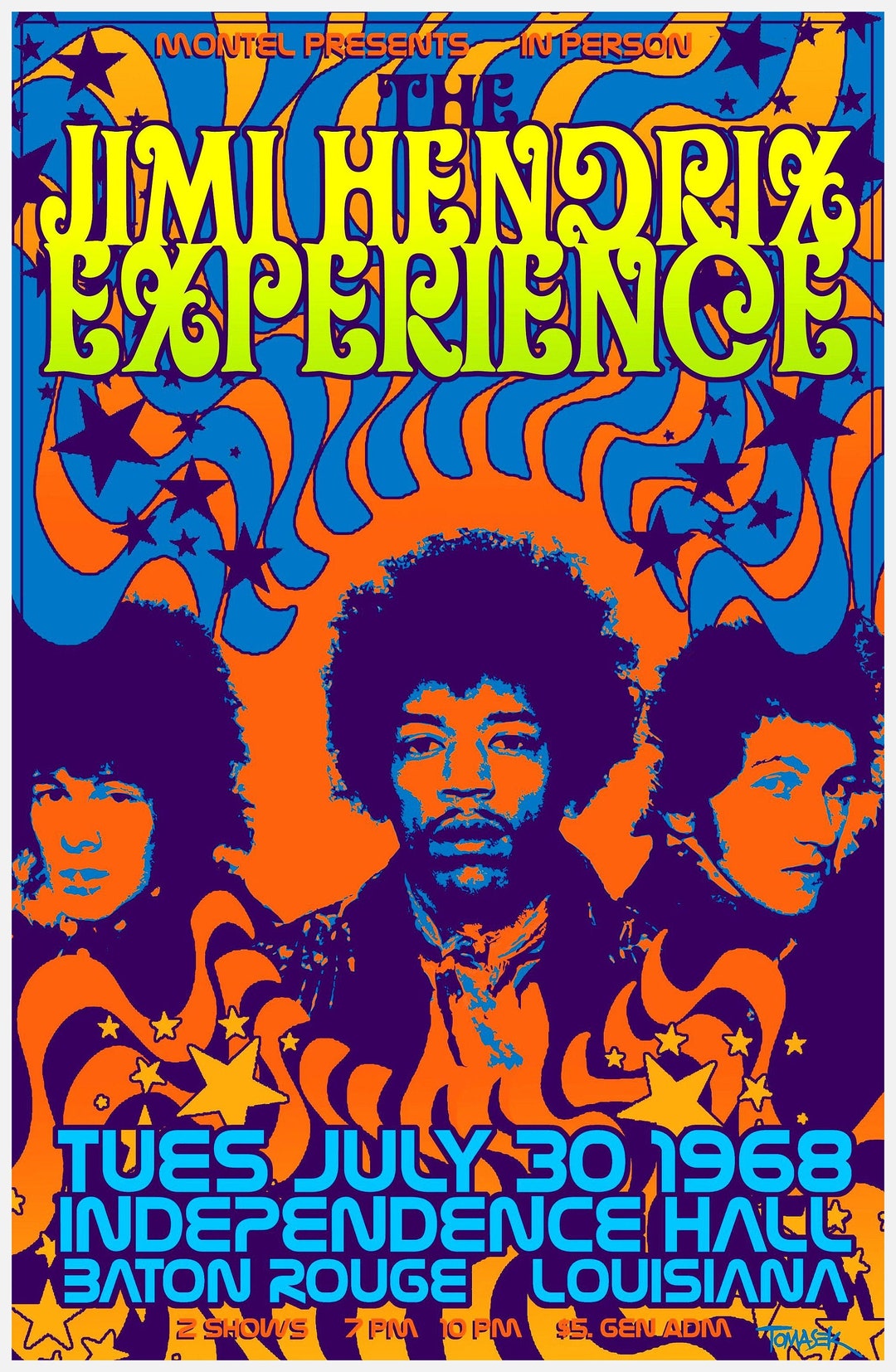 Jimi Hendrix July 30, 1968 - Etsy
