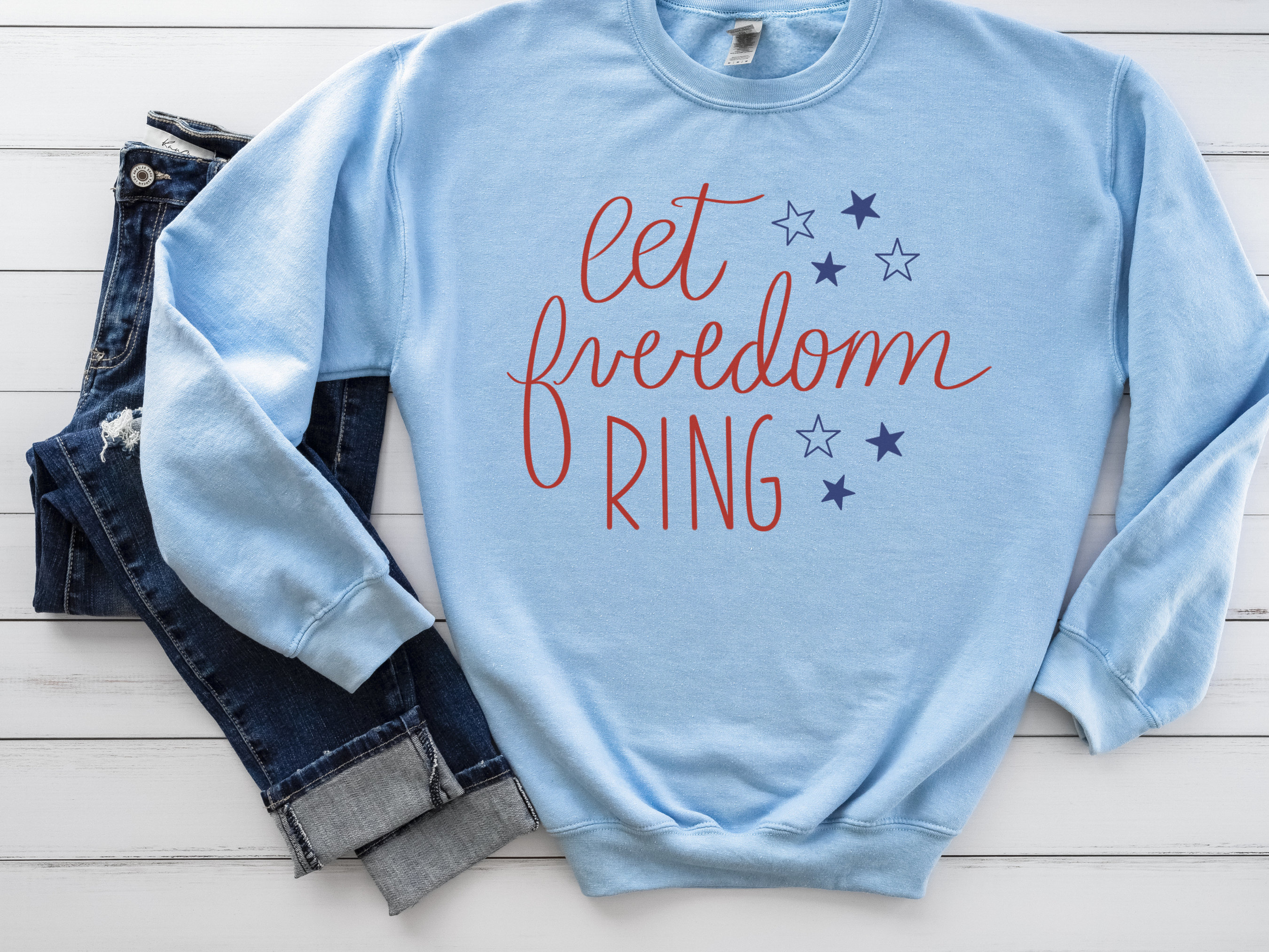 Let Freedom Ring SVG and PNG Digital Download - Patriotic Cursive ...