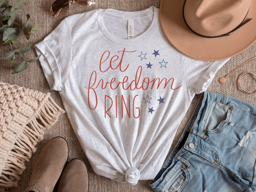 Let Freedom Ring SVG and PNG Digital Download - Patriotic Cursive ...