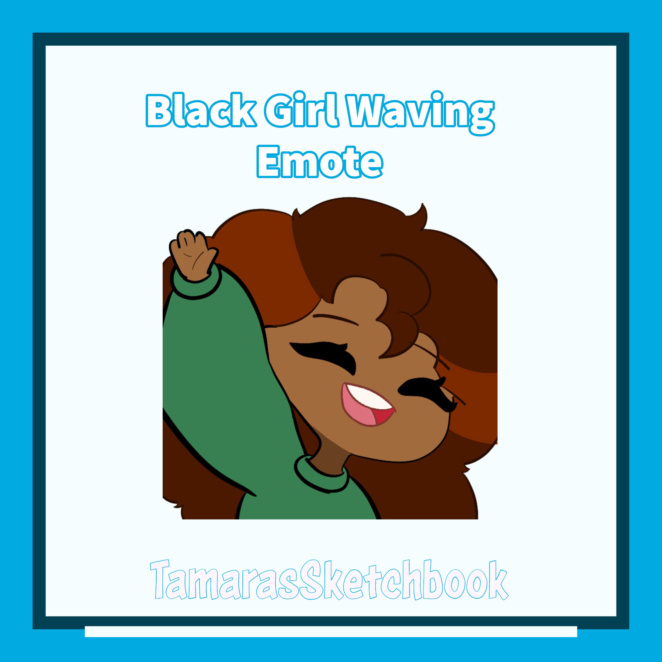 Black Girl Waving Emote - Etsy