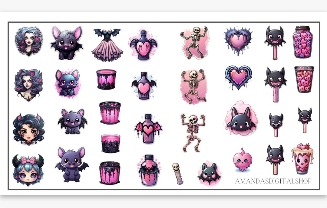 Vampire Halloween Goodnotes Stickers, Spooky Kawaii Clipart, Goodnotes ...