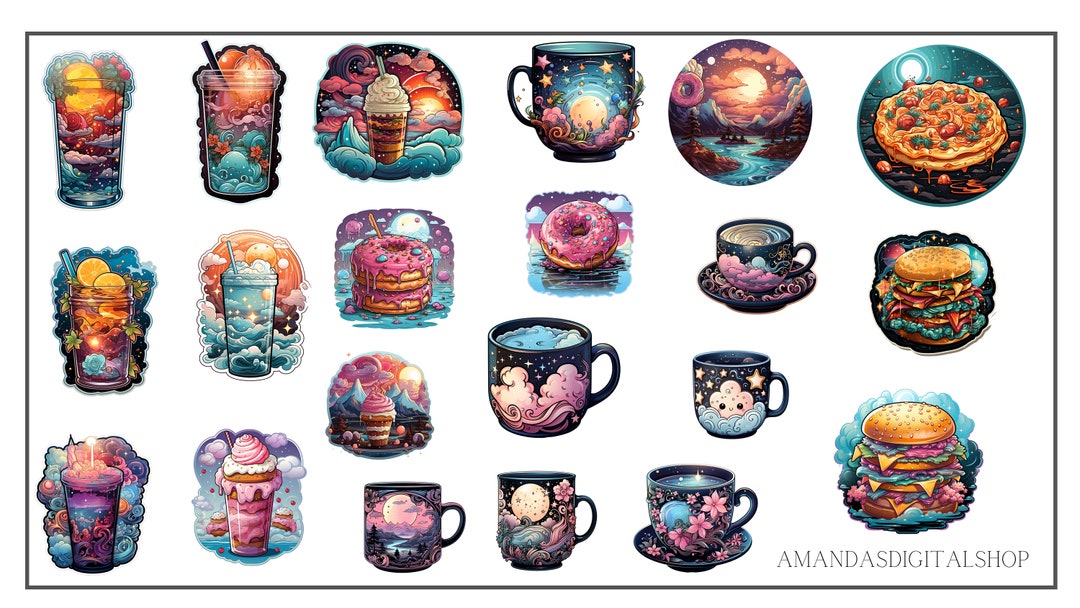 PDF Printable Celestial Stickers Aesthetic Digital Stickers Planner ...