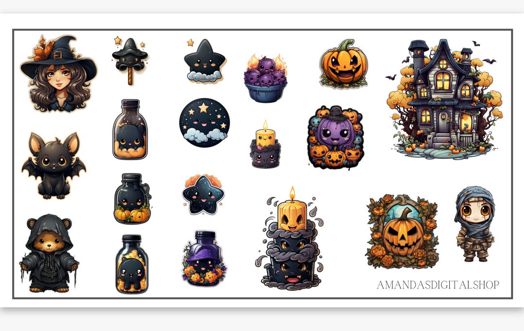 Goodnotes Stickers Kawaii Spooky Halloween Digital Stickers - Etsy