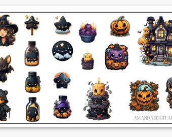 Goodnotes Stickers Kawaii Spooky Halloween Digital Stickers Cute Trick ...