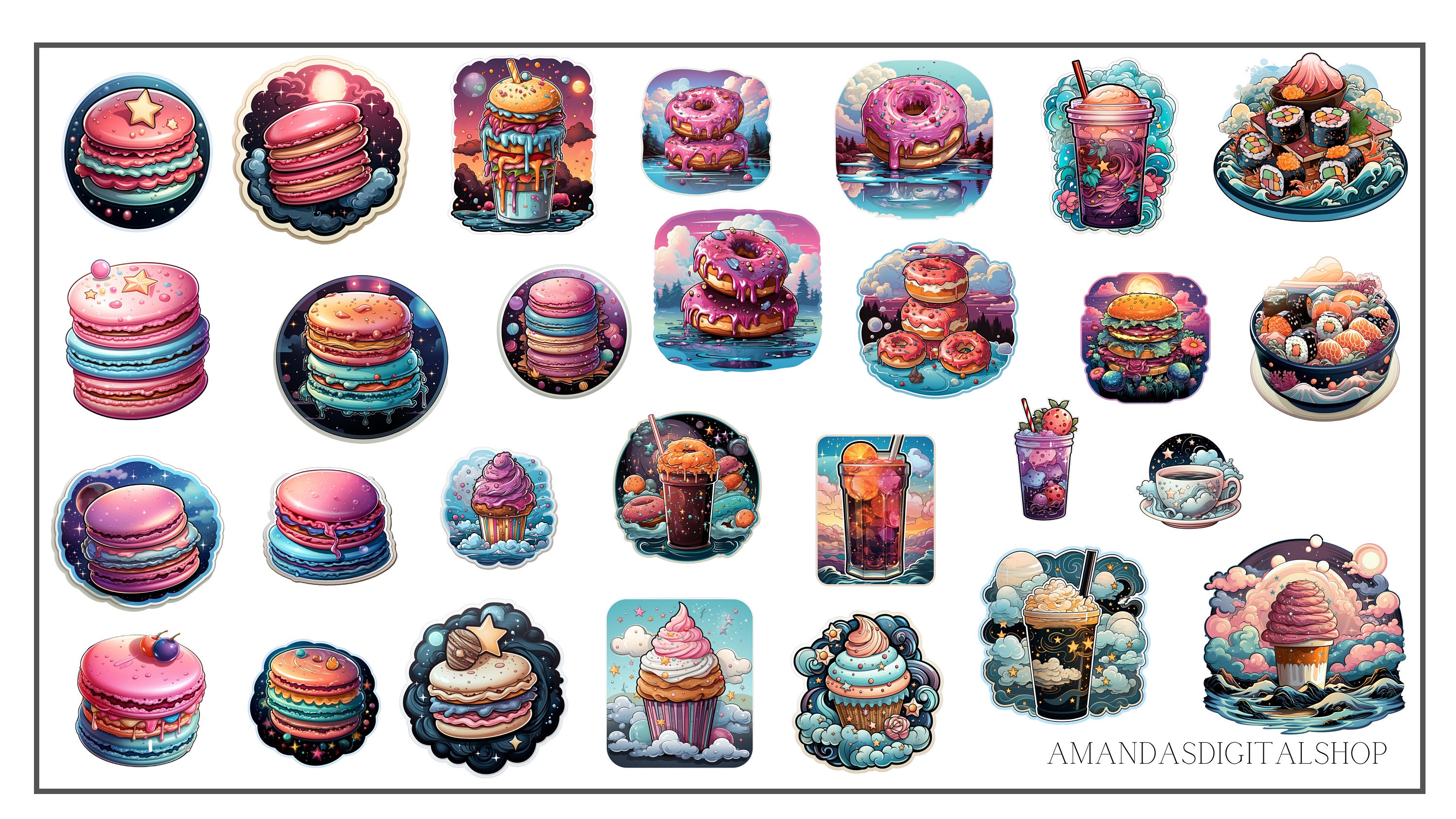 PDF Printable Celestial Stickers Aesthetic Digital Stickers Planner ...