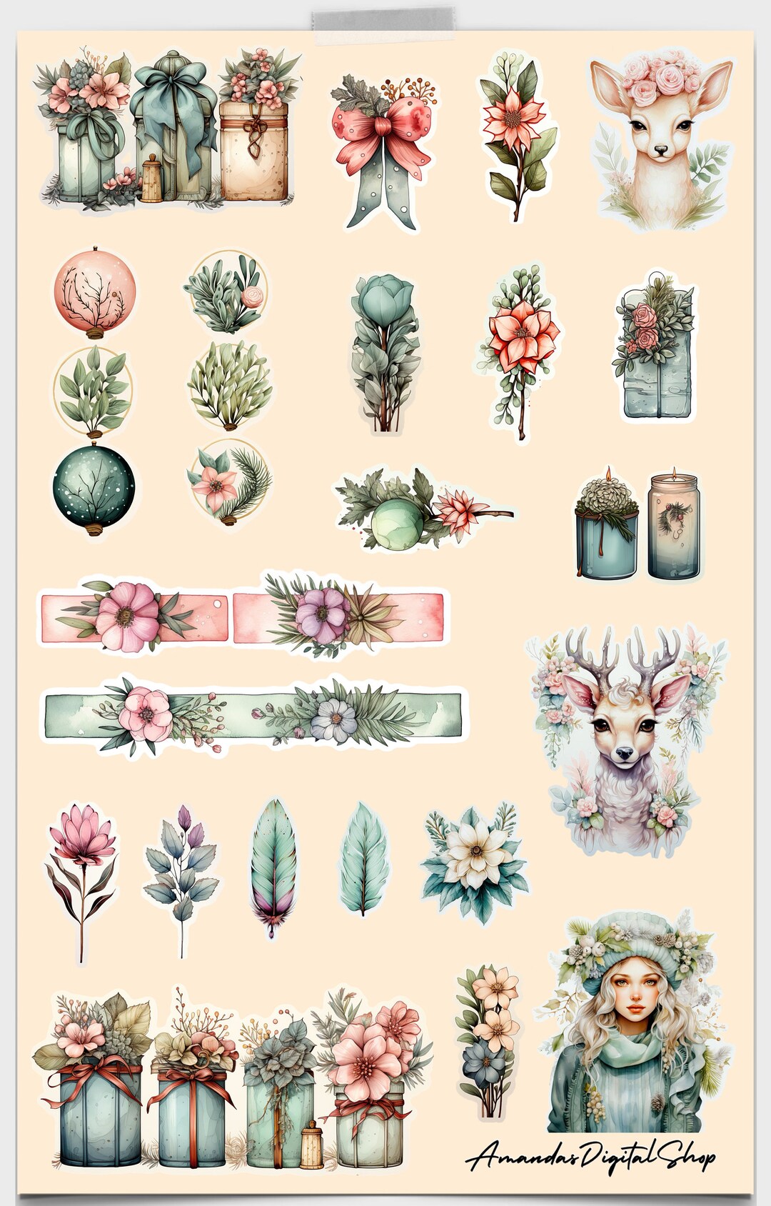 PDF Printable Fall Stickers Aesthetic Digital Stickers Planner Journal ...