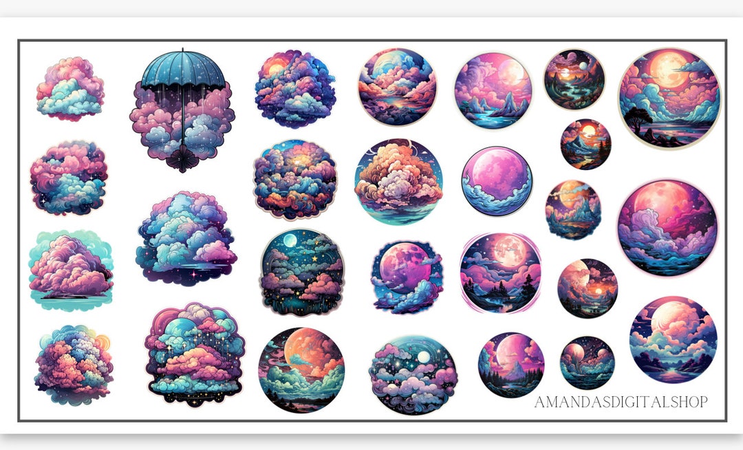 Goodnotes Clouds Sticker Set | Planner Stickers | Celestial Clouds ...