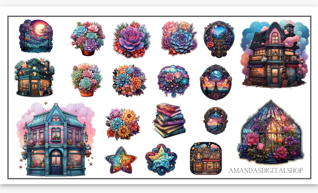 Goodnotes Flowers Sticker Set Planner Stickers Succelents Sticker Set ...