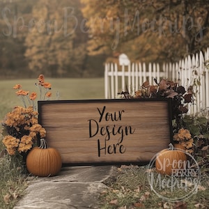 Wood Sign Mockup, Blank Wooden Rectangle Signs Mock Up, Instant Digital ...