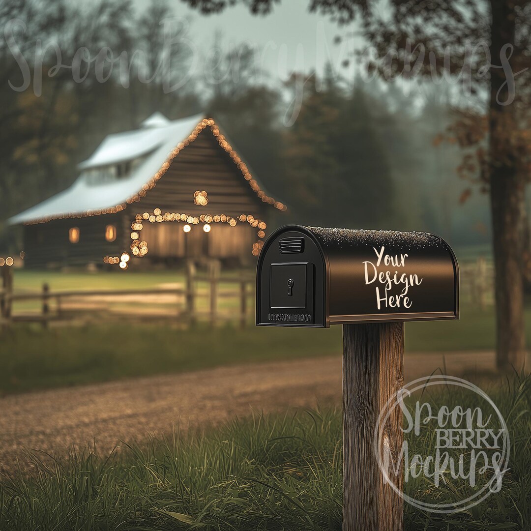 Mailbox Mockup, Black Blank Mail Mock Up, Instant Digital Download ...