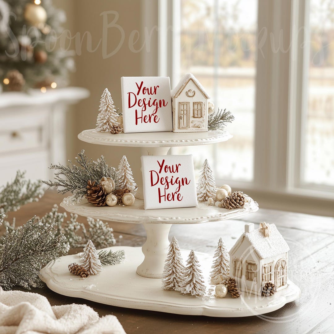 Tiered Stand Mockup, Blank White Blocks Mock Up, Styled Stock Photo ...