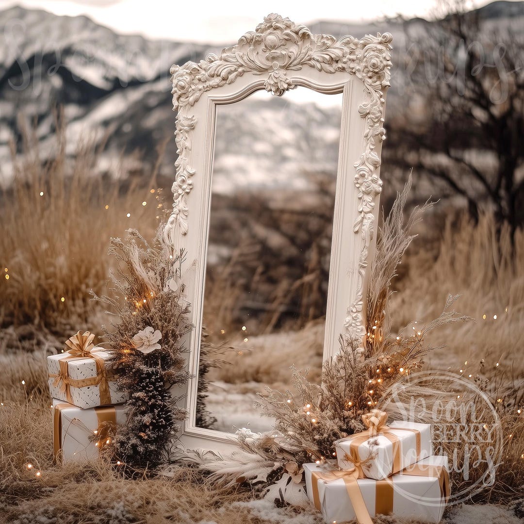 Mirror Mockup, Blank White Mirror Mock Up, Christmas Mirror, Rustic ...